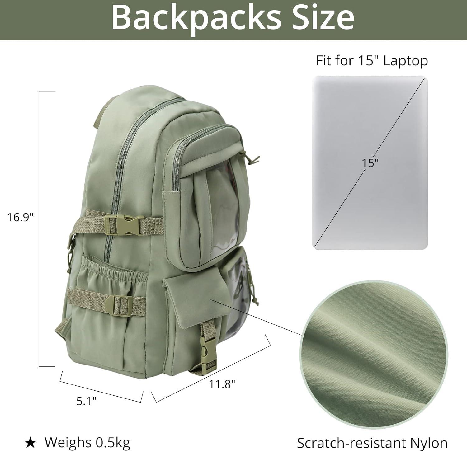 AoMoon Kawaii Backpack - Pastel Rucksack for Teen Girls with Cute ...