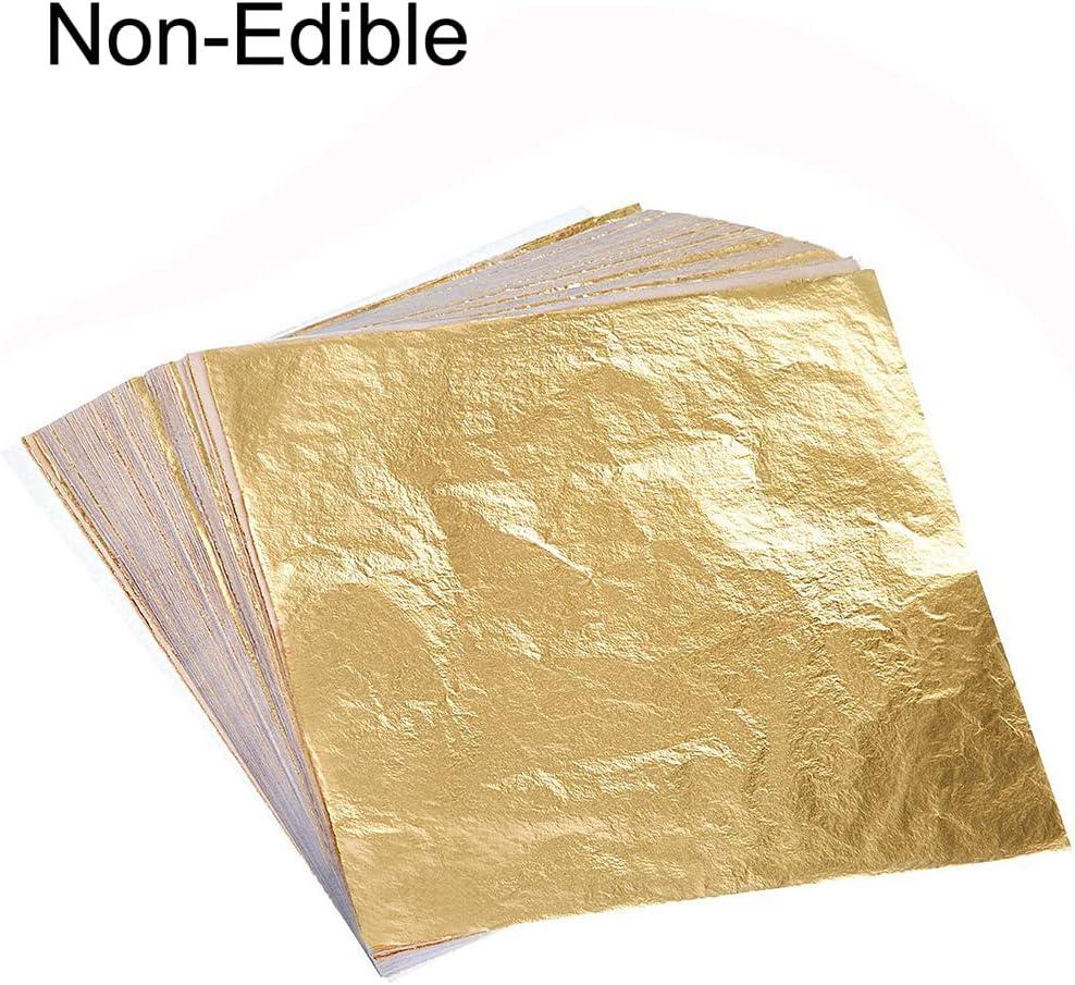 100 Sheets Imitation Gold Leaf for Art Crafts - 5.5x5.5 Inches ...
