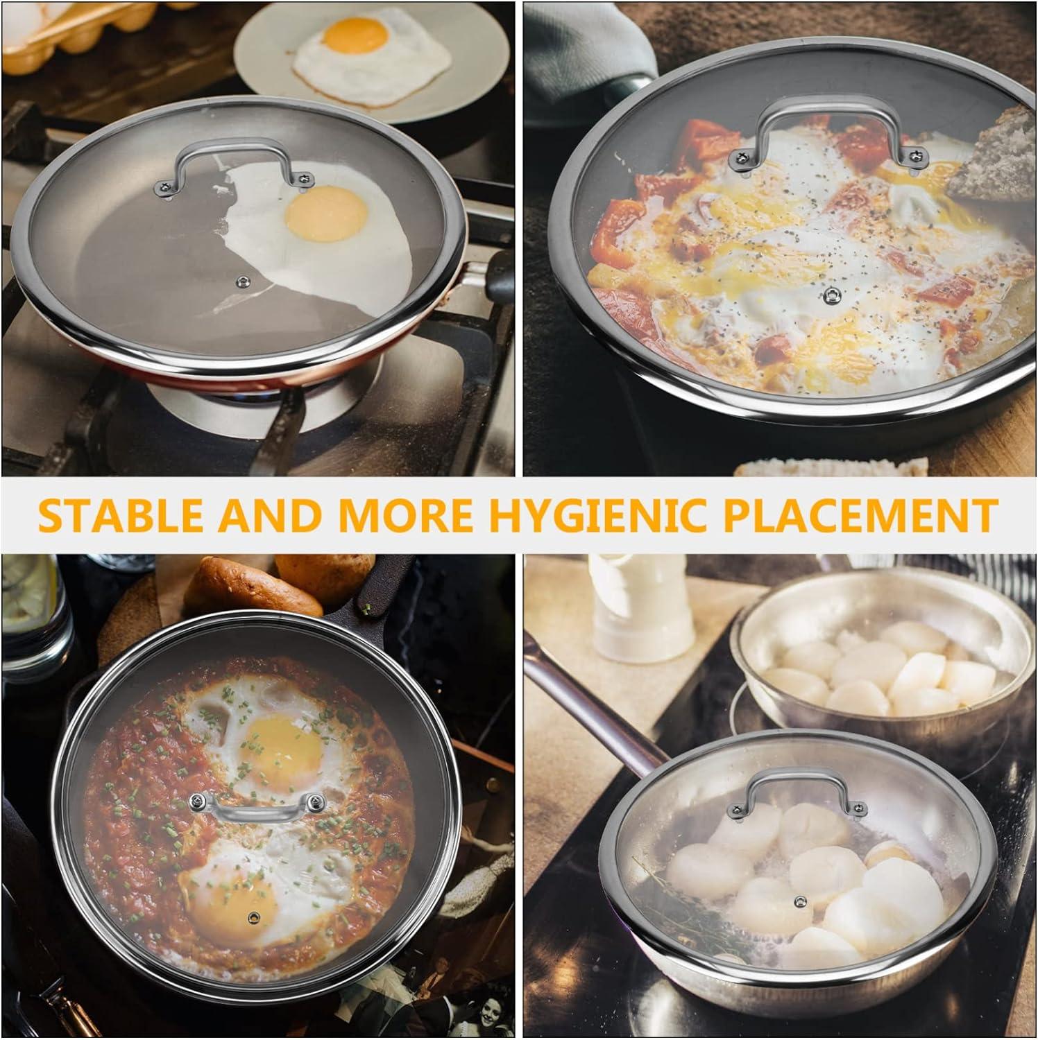 Anti Spill Lid Cover Reusable Food Save Cover glass lid for frying pan ...