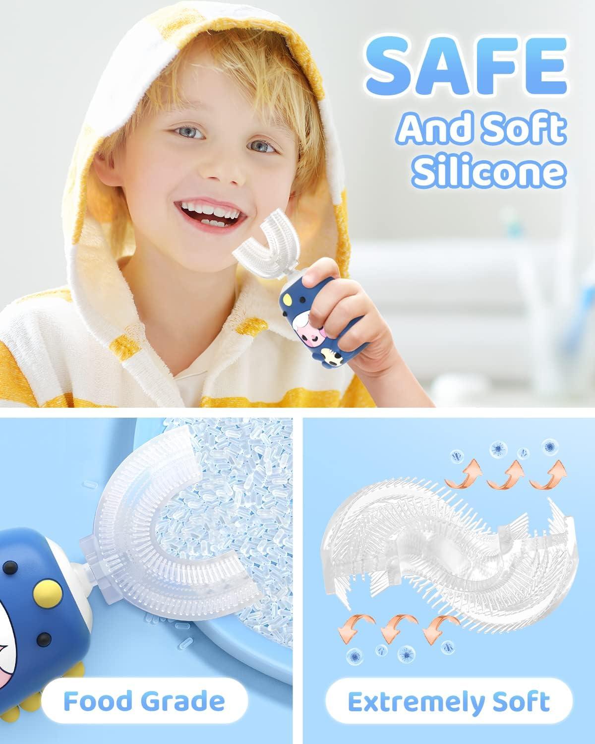 Kids Electric Toothbrush - U-Shaped Ultrasonic Automatic Toddler ...