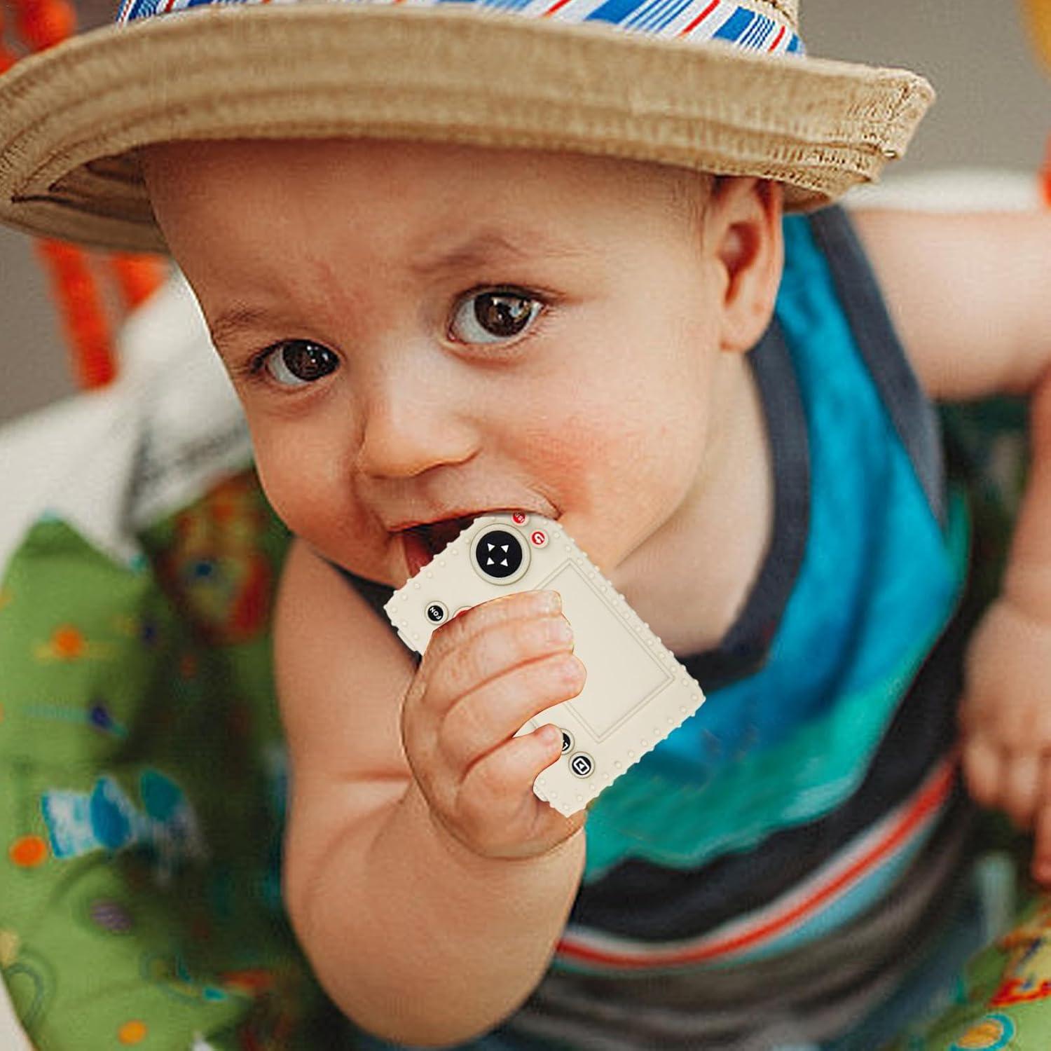 Shenrongtong Silicone Bite Toys - Soft Camera Shaped Teething Toy Set ...