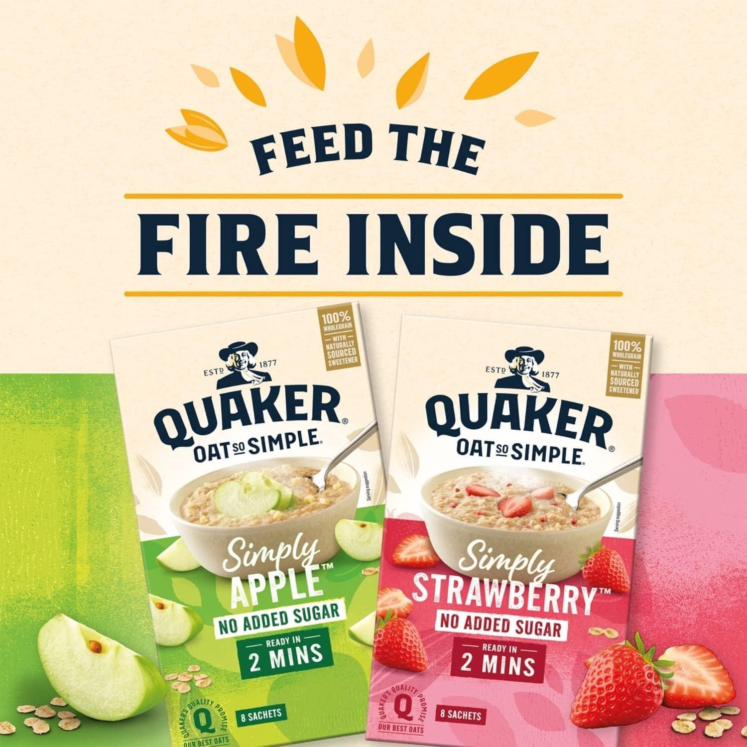 Quaker Oat So Simple Simply Strawberry Porridge Sachets 8 x 32.5g | Buy ...