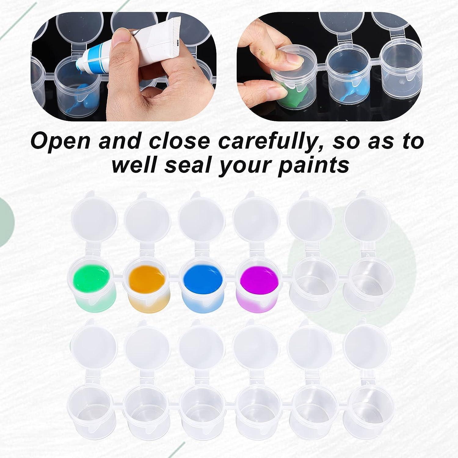 15ml/0.53oz Empty Paint Strips - 5 Strips / 30 Pots Clear Plastic ...