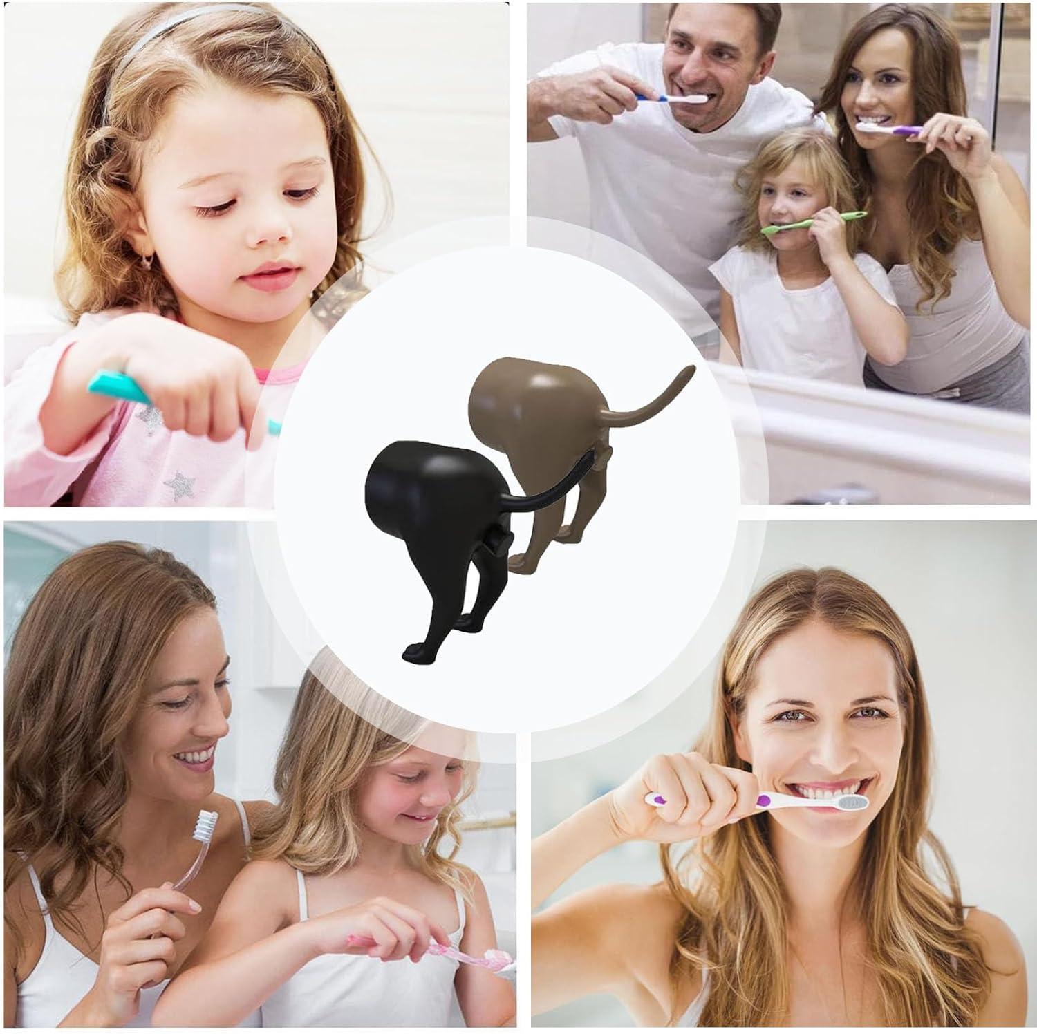 2 Pcs Pooping Dog Butt Toothpaste Topper Dog Poop Toothpaste Dispenser ...