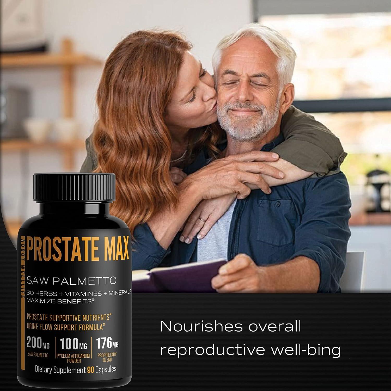 Prostate Max - Men's Prostate Health Supplement with Saw Palmetto & 30 Powerful Herbs - 90 ...