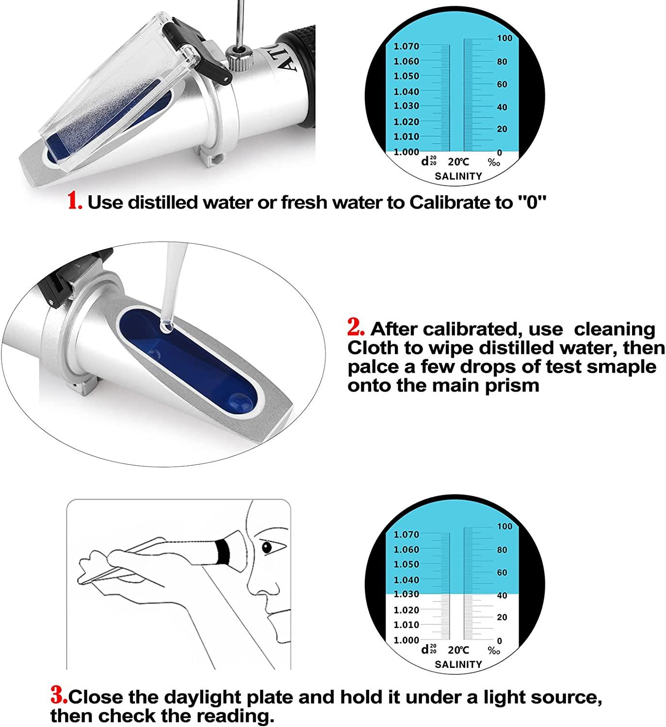 Marine Fish-Keeping Salinity Refractometer | Dual Scale Specific ... Marine Fish-Keeping Salinity Refractometer | Dual Scale Specific ...