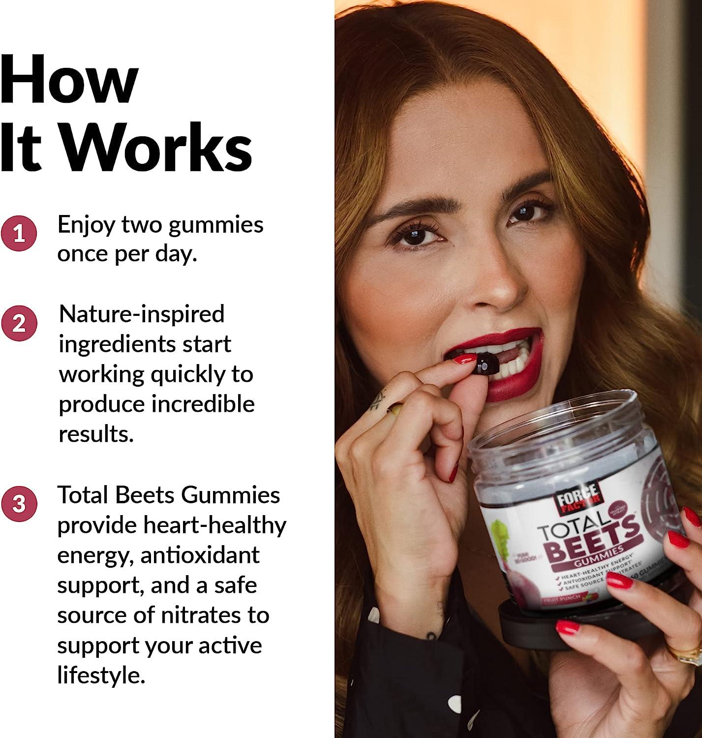 Force Factor Total Beets Gummies: Beet Supplement for Heart-Healthy ...