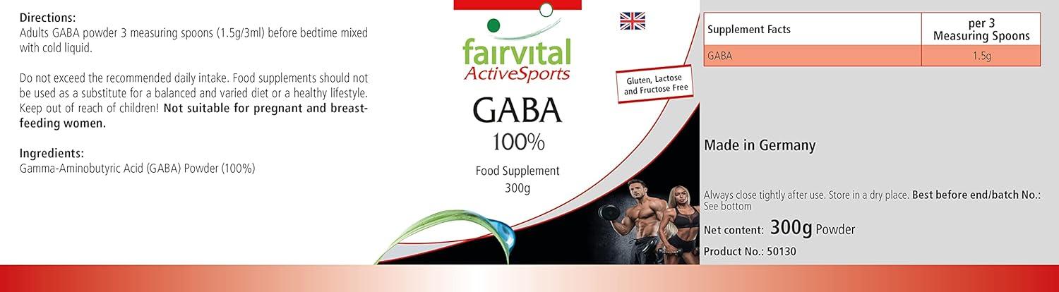 Fairvital | GABA 100% Powder 300g - BOX for 200 Days - Highly Dosed ...