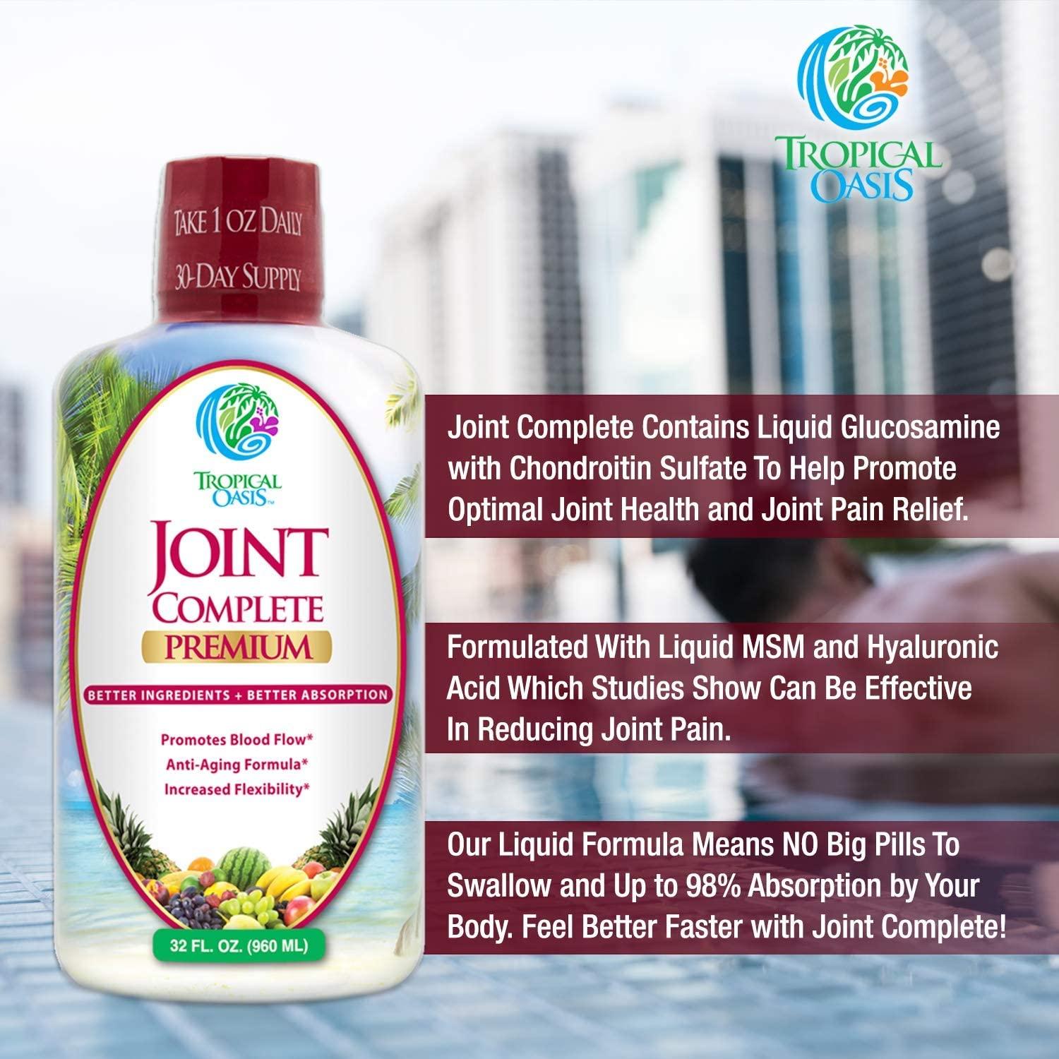 Tropical Oasis Joint Complete Premium - Liquid Glucosamine, Chondroitin ...