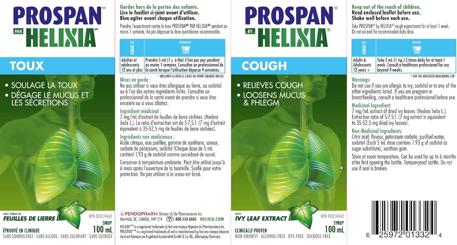 Prospan 100mL Helixia Ivy Leaf Extract - Relieves Cough, Loosens Mucus ...