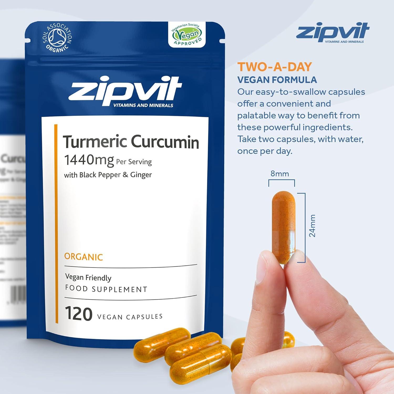 Organic Turmeric Curcumin 1440mg with Black Pepper and Ginger - High ...