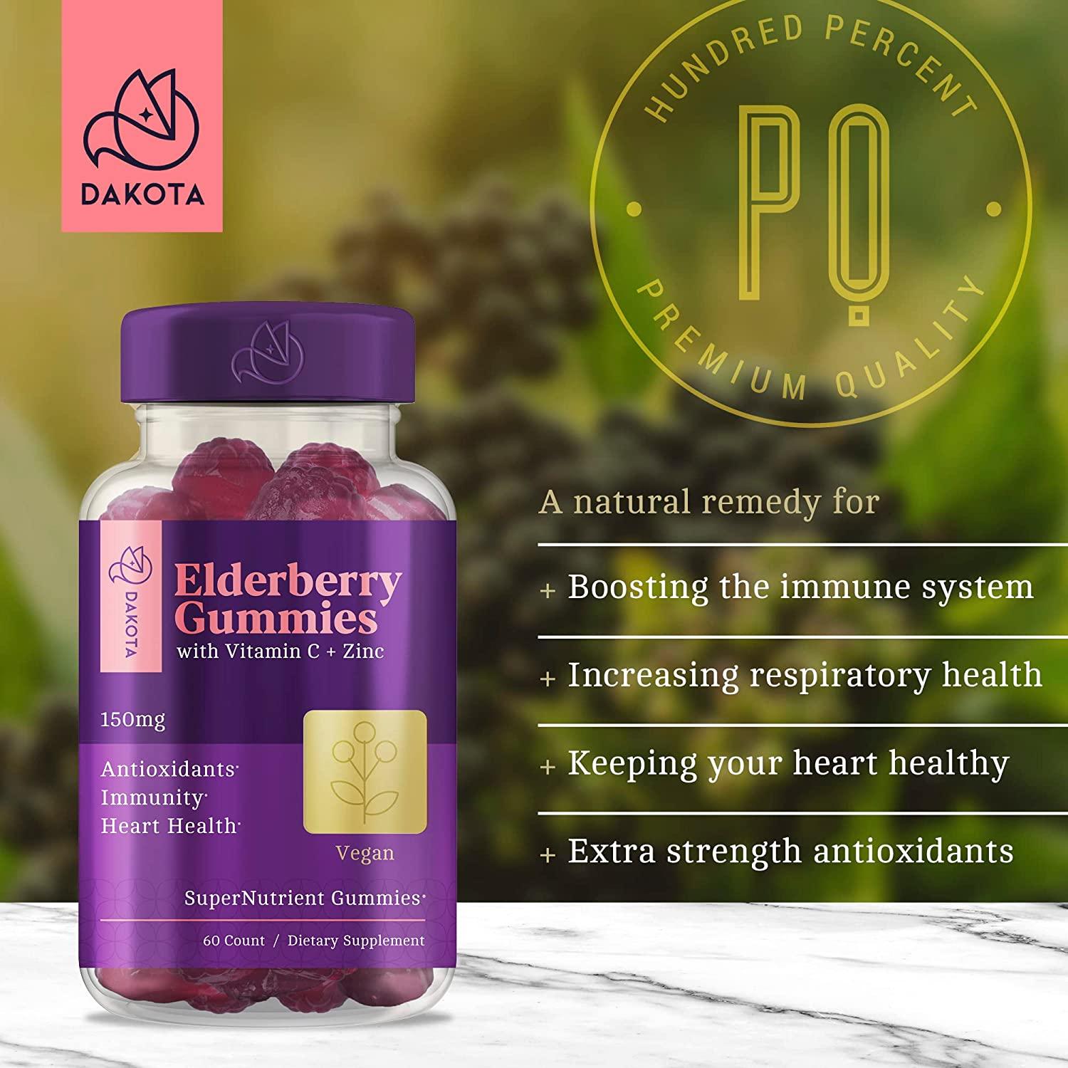 Sambucus Elderberry Gummies with Zinc, Vitamin C for Immune Support - 2 ...