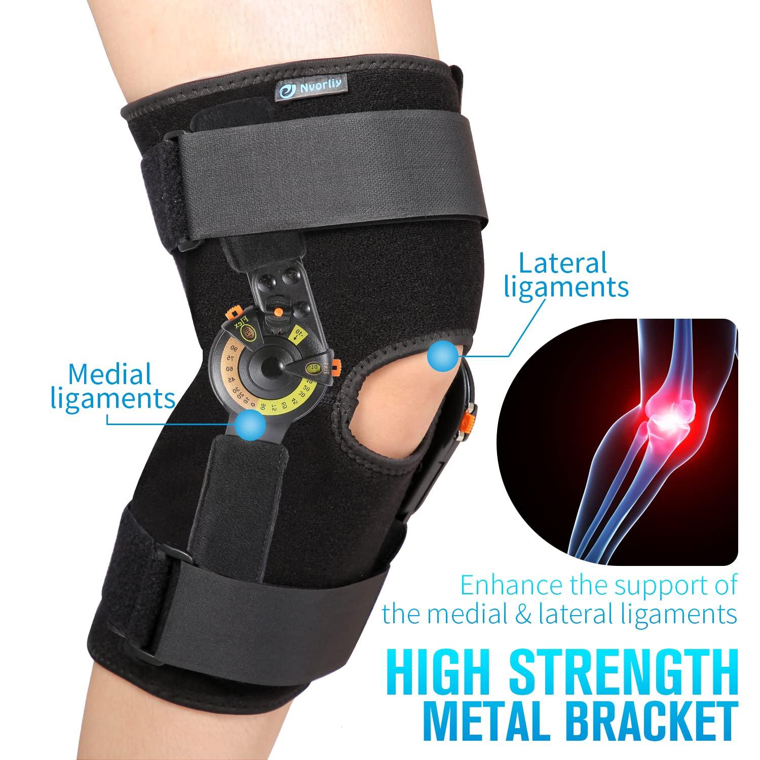 Nvorliy Hinged Orthopedic ROM Knee Brace with Side Stabilizers ...