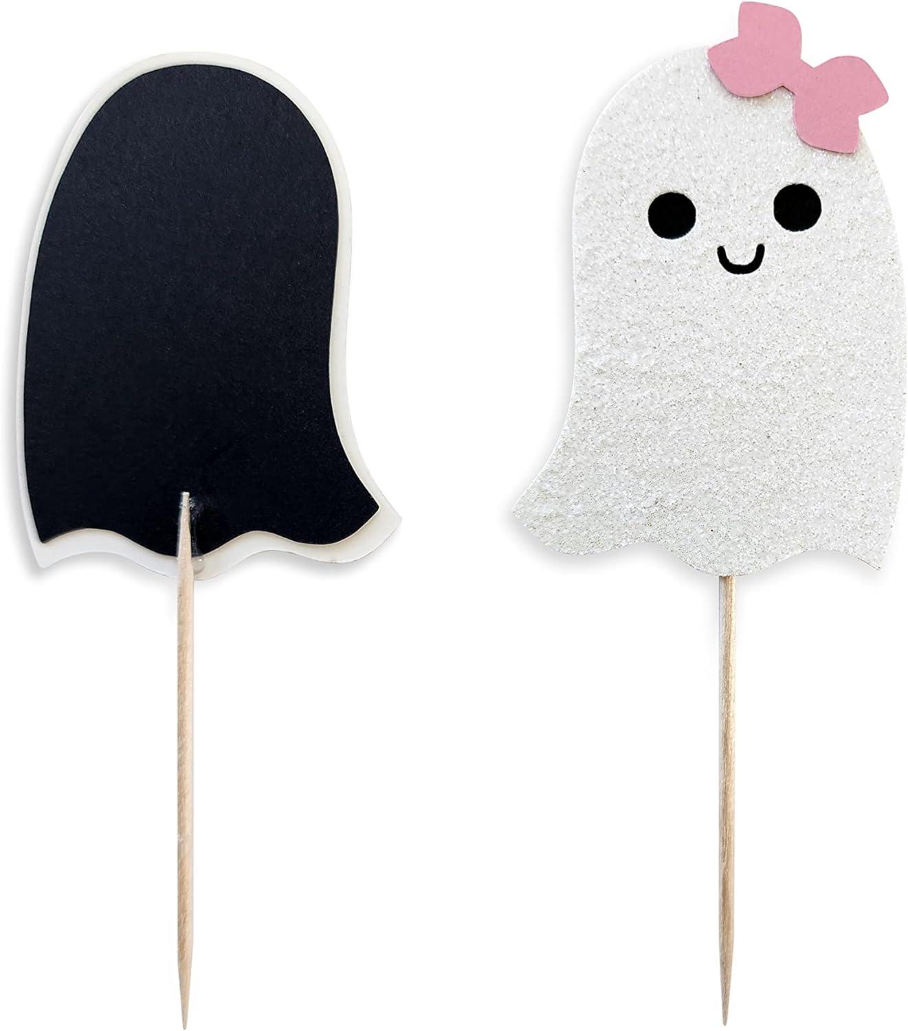 Ghost Halloween gender reveal cupcake toppers gender reveal cupcake ...