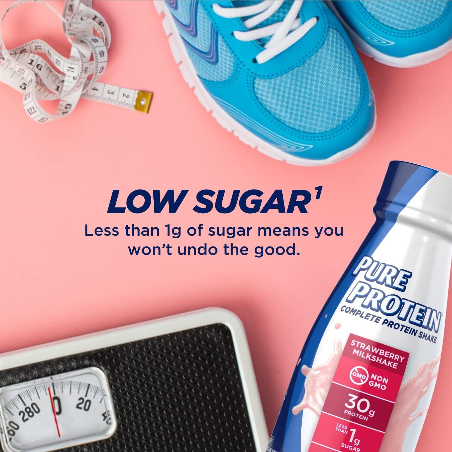 Pure Protein Strawberry Protein Shake - 30g Complete Protein, Ready to ...