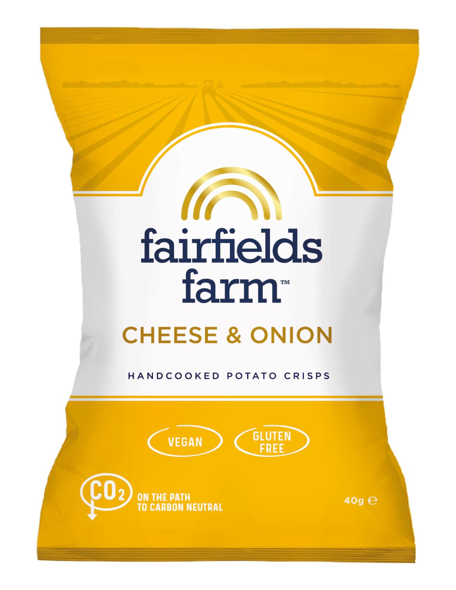 Fairfields Farm Crisps Cheese & Onion Hand Cooked Potato Crisps 40g ...