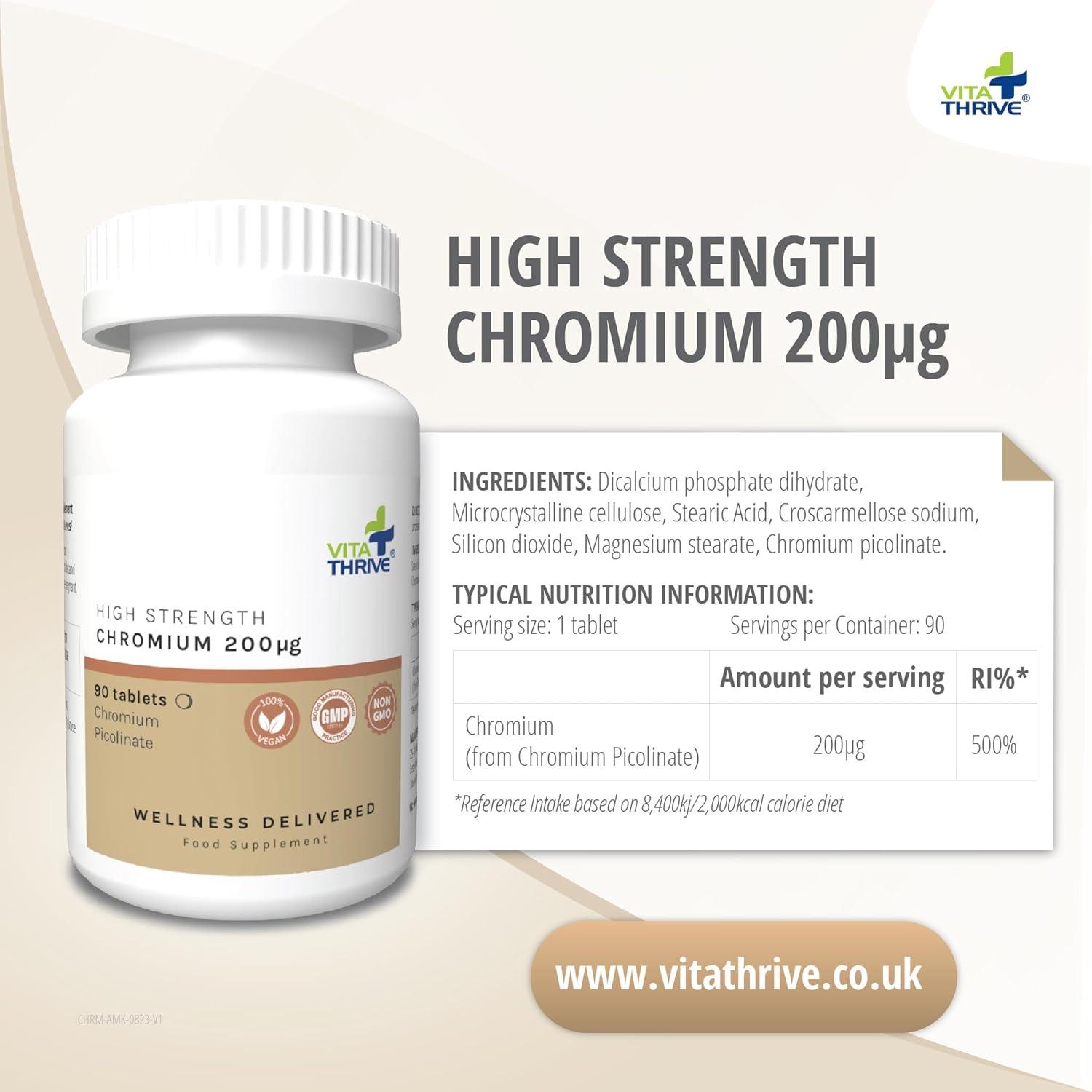 VitaThrive Chromium Picolinate 200g - 90 Tablets | Premium Quality ...