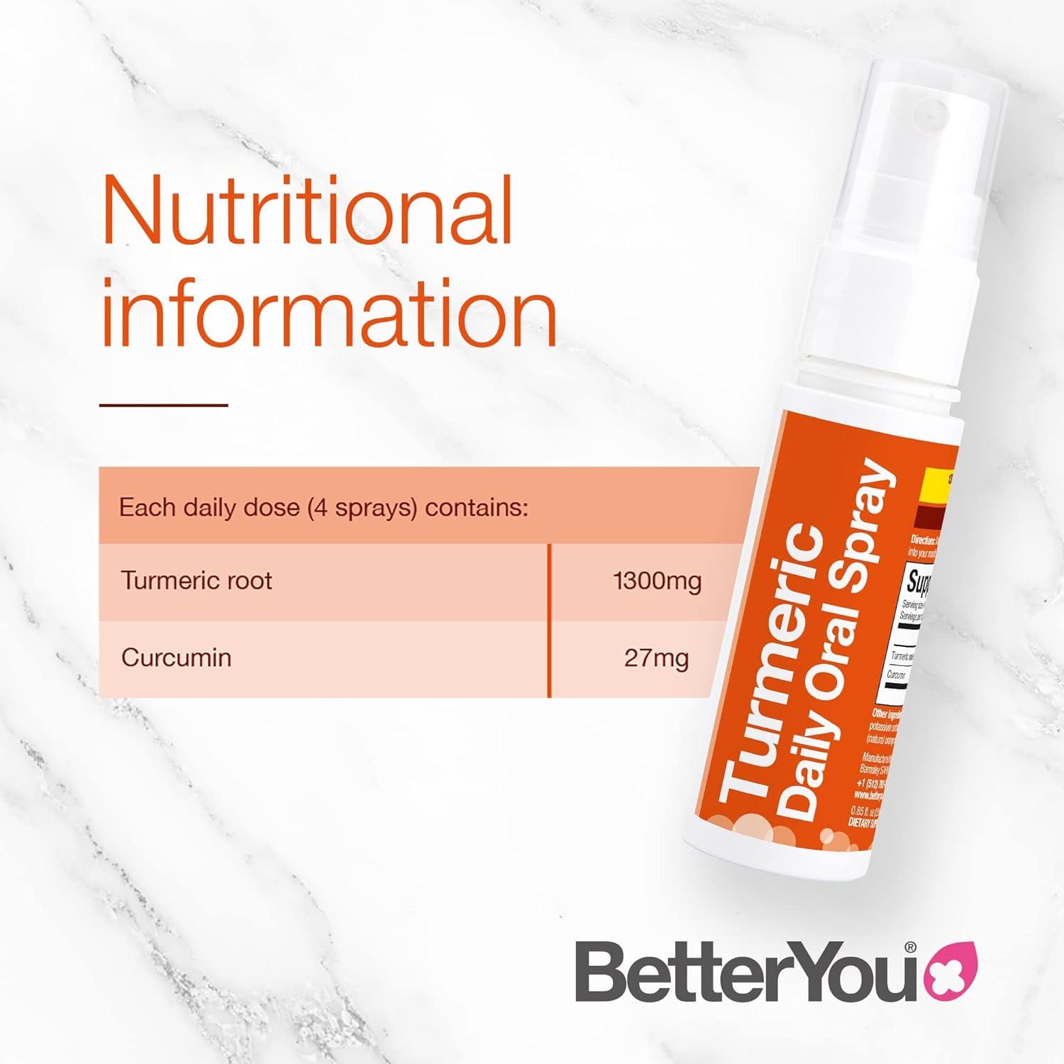 BetterYou Turmeric Oral Spray | Enhanced Curcuminoid Absorption ...