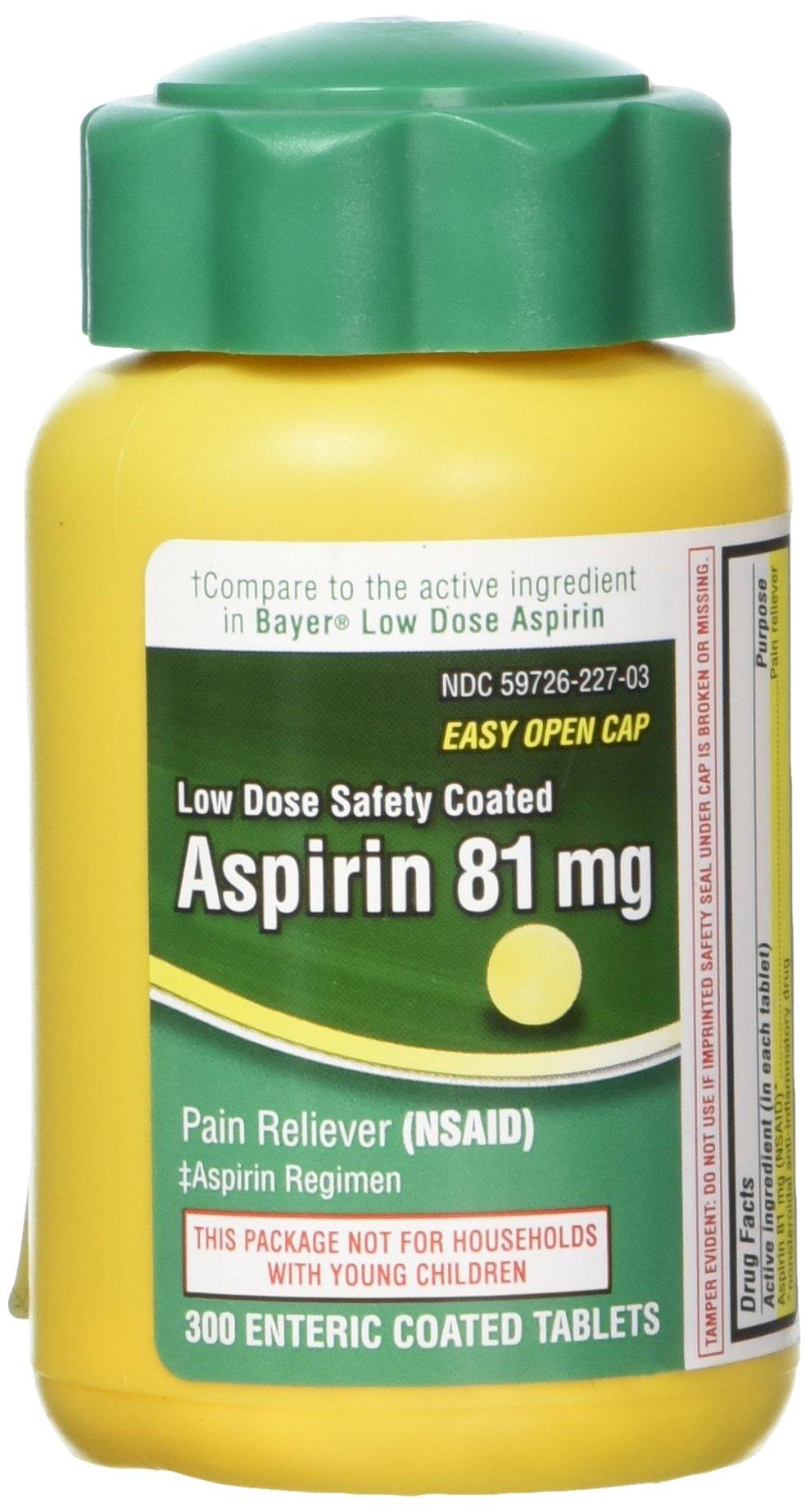 Life Extension 81 mg Low Dose Aspirin - 300 Enteric Coated Tablets ...