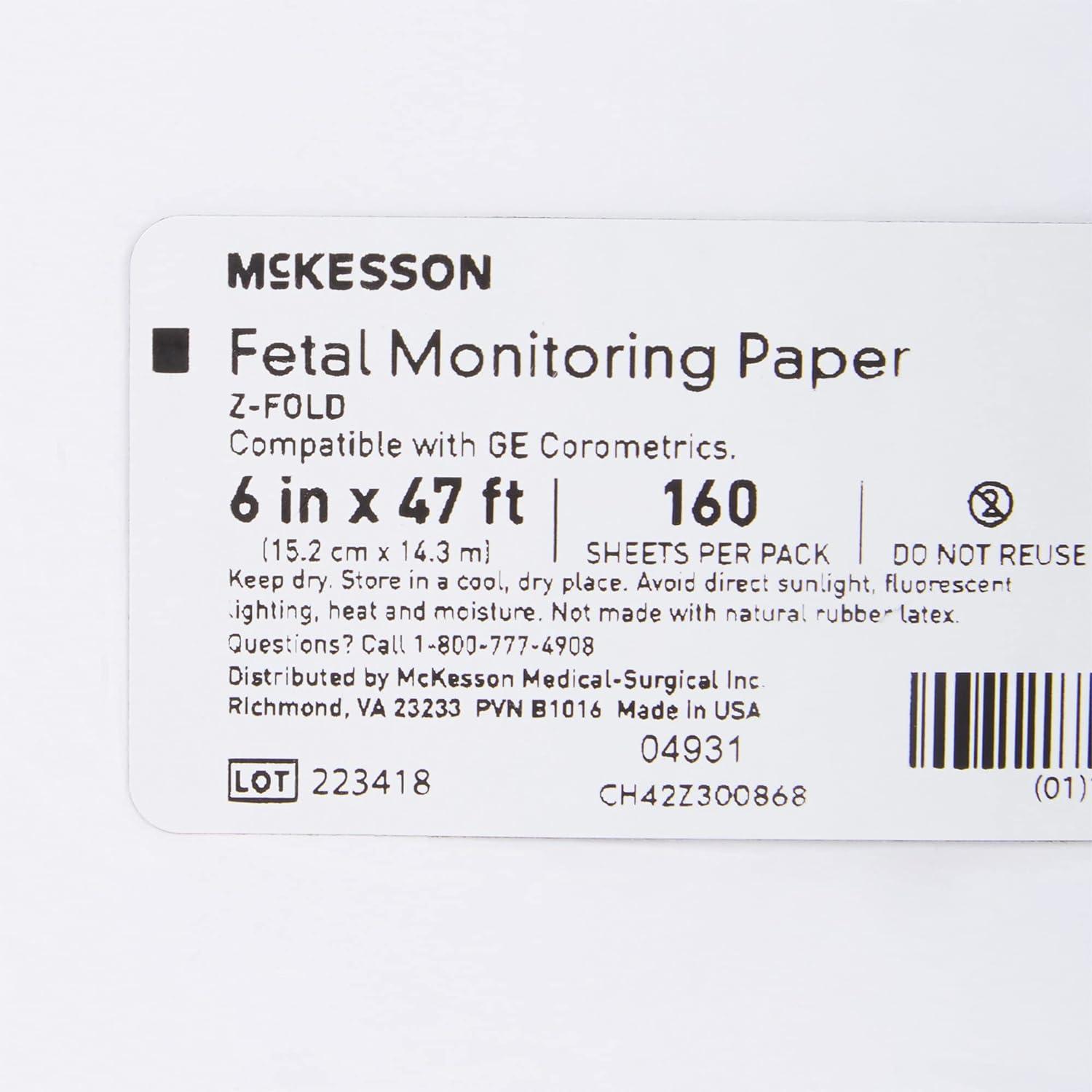 McKesson Fetal Monitoring Paper Red Grid Thermal Paper 6 in x 47 ft 160 ...