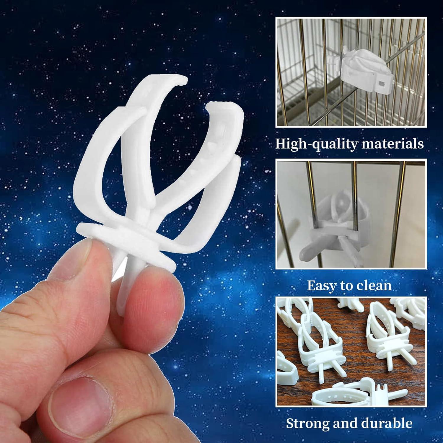 6PCS Plastic Bird Cage Feeder Clips - Bird Cage Food Holder for Parrot ...