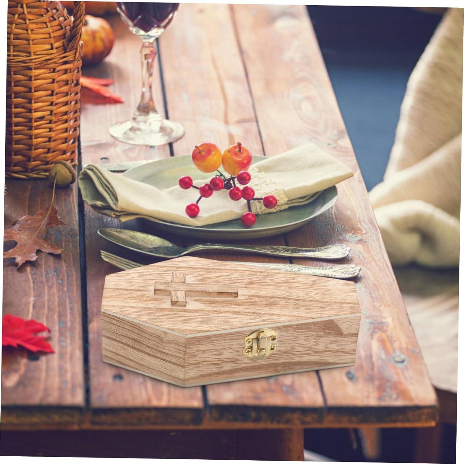 minkissy Box Wood Funeral Dollhouse Coffin Decor Coffins and Caskets ...