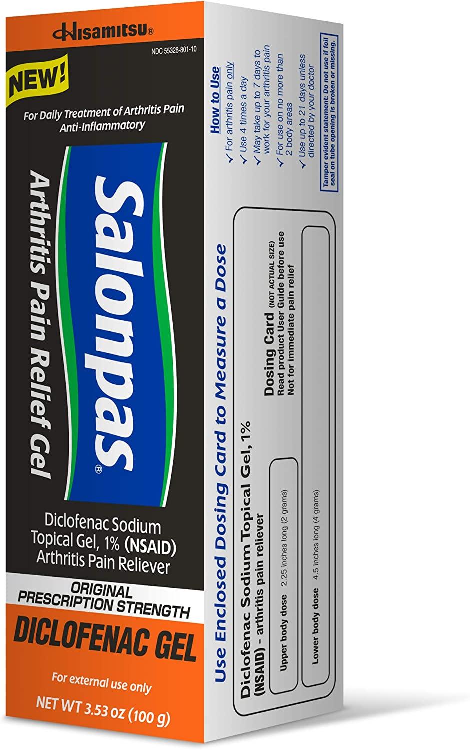 Salonpas Diclofenac Arthritis Pain Relief Gel 3.53oz - Fast-Acting Pain ...