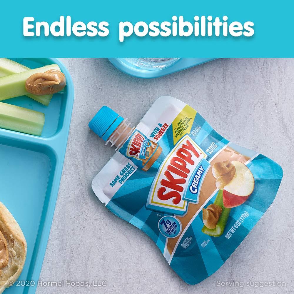 SKIPPY Squeeze Creamy Peanut Butter 6oz (Pack of 6) - Creamy Flavor ...