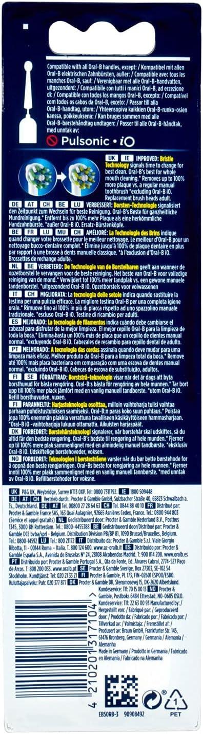 Oral-B Clean Maximiser Cross Action Electric Toothbrush Heads - 3D White Whitening Action - Pack ...