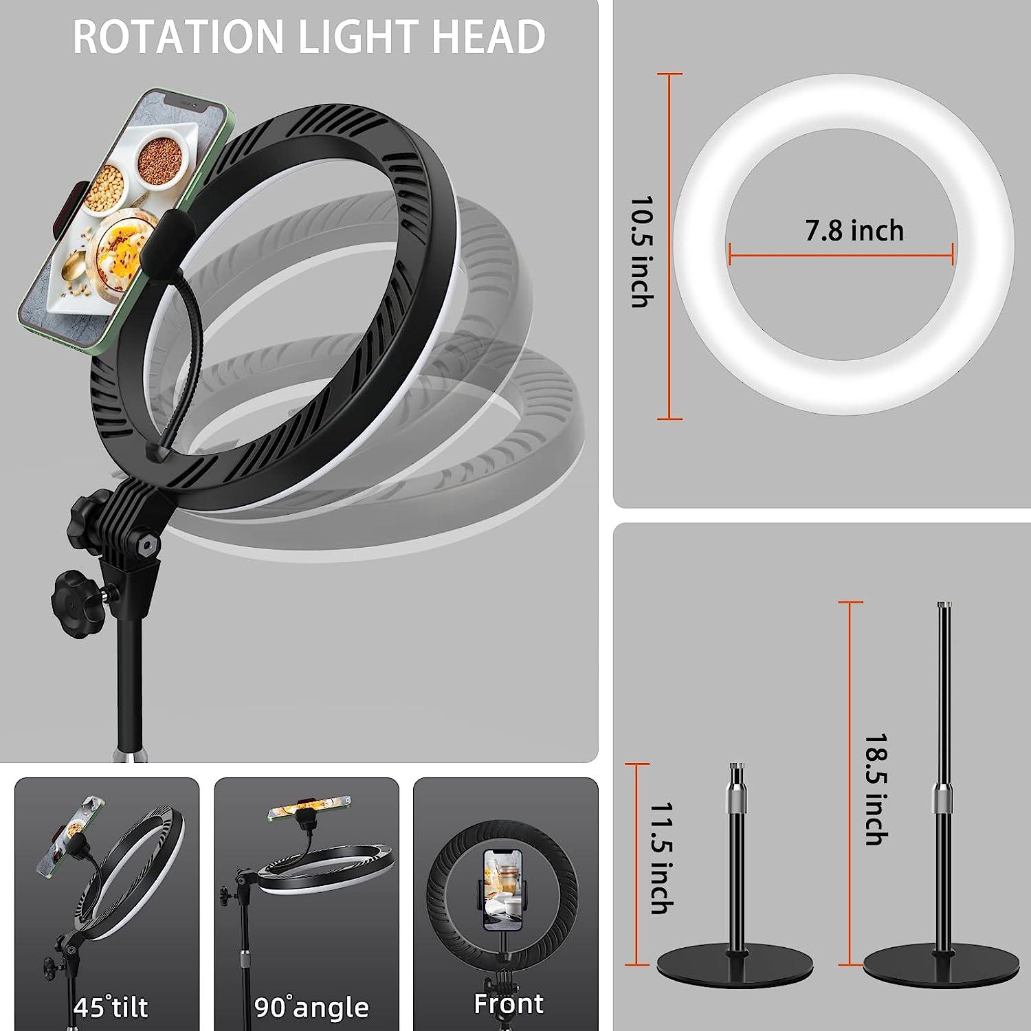 10.5'' Desktop Ring Light with Stand and Phone Holder - Perfect for ...