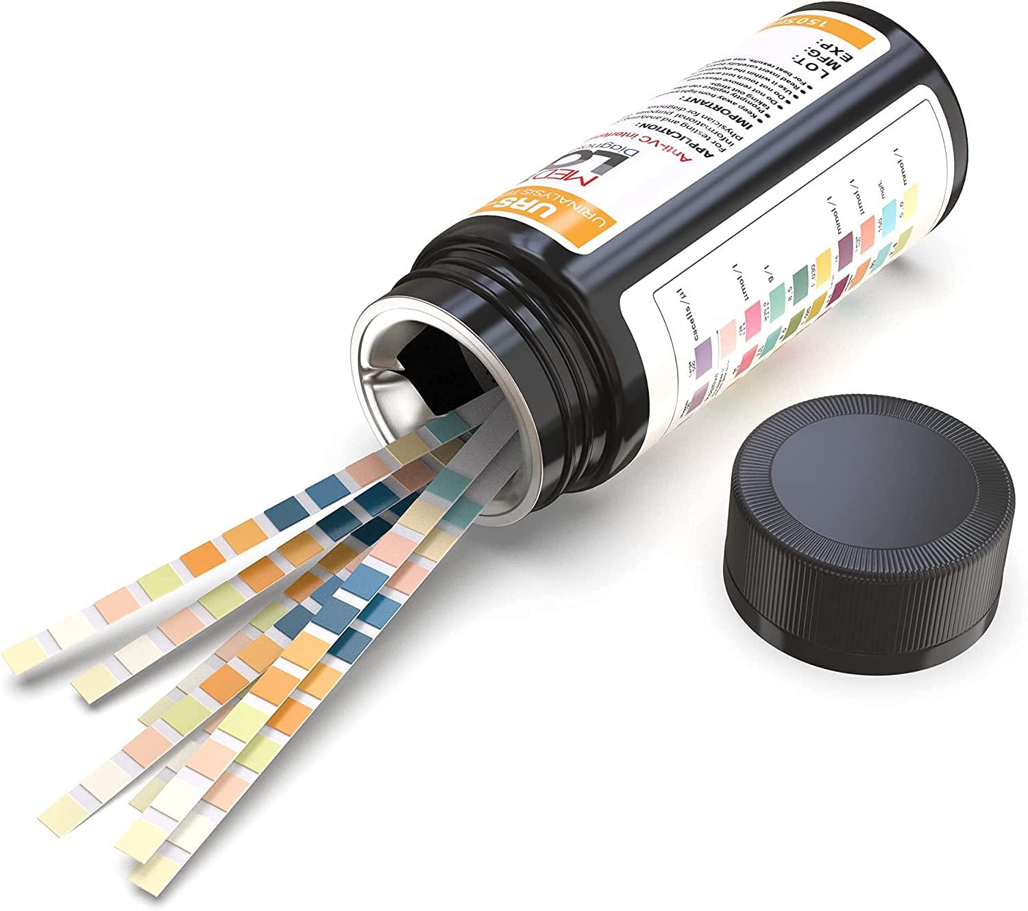 150 Count Urine Test Strips - Tests for Ketosis, pH, Protein, UTI ...