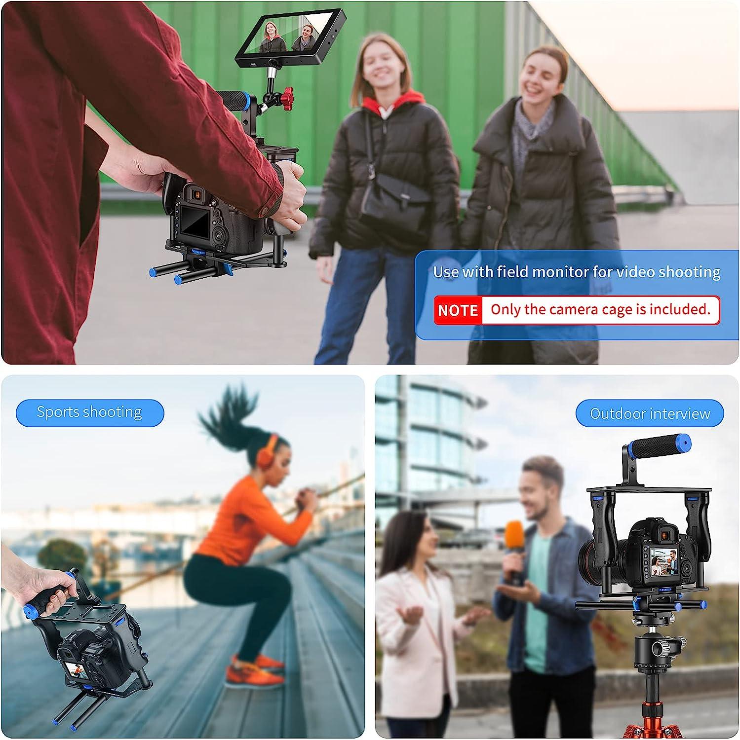 NEEWER Camera Video Cage Film Making Kit Aluminum Alloy w/ Top Handle ...