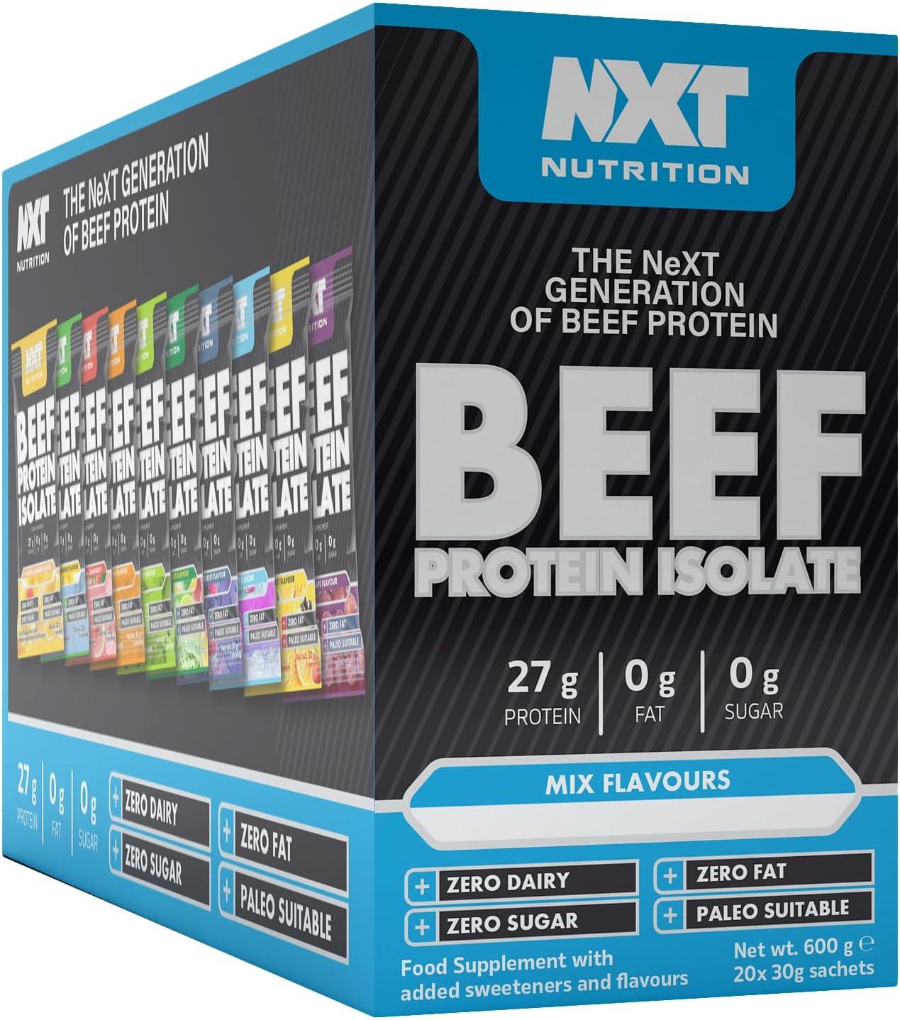 NXT Beef Protein Isolate 20 Sachets - Mixed Selection Box | Protein ...