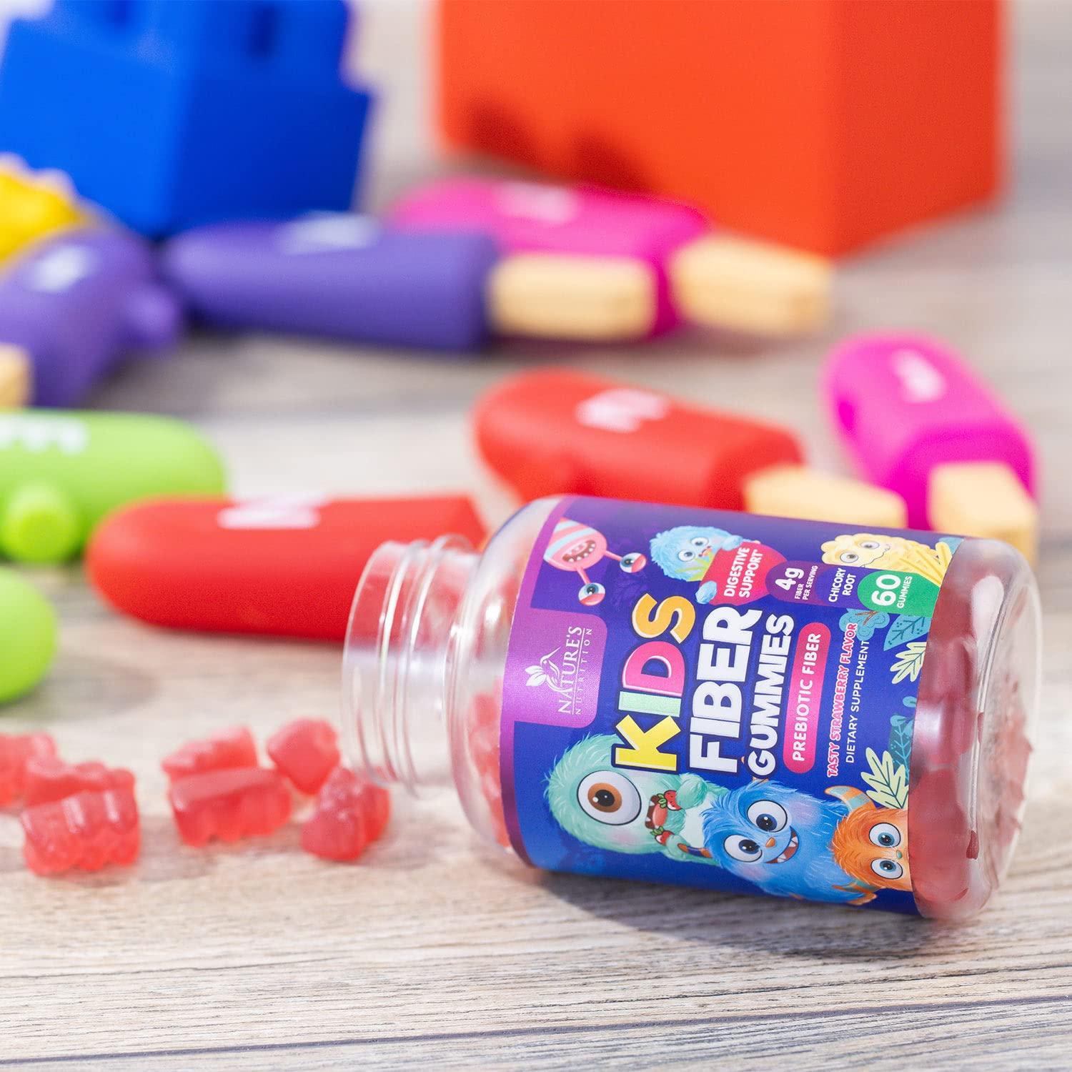 Kids Fiber Gummies - Daily Prebiotic Supplement for Digestive Health ...