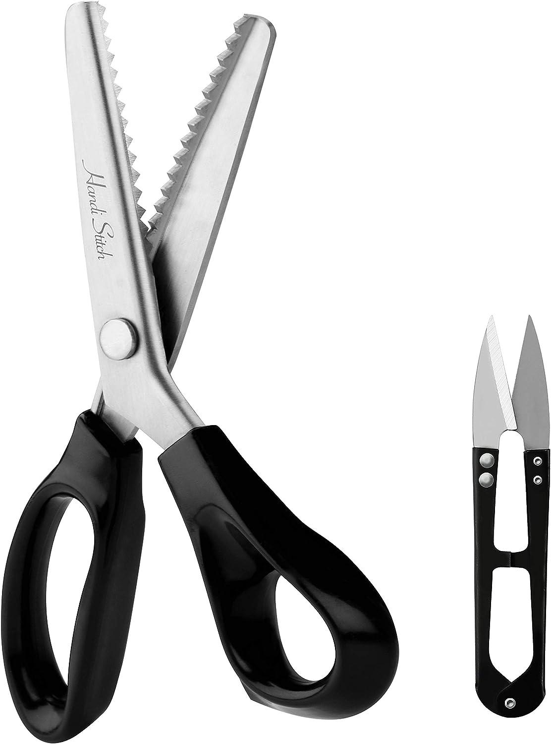 Handi Stitch 9 Pinking Shears with Snippers - Zigzag Fabric Scissors ...