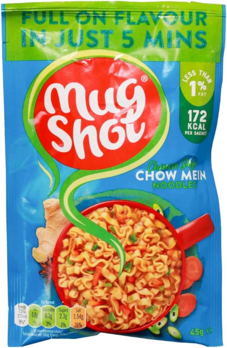 Mugshot Instant Noodles Variety 6 Pack (2 x Sweet & Sour - 67g 2 x Chow ...