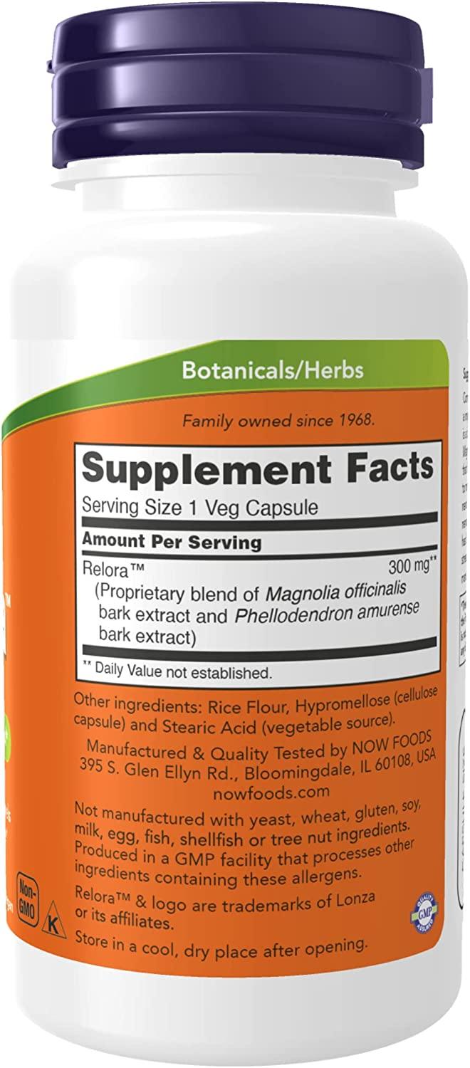 NOW Supplements, Relora 300 mg (a Blend of Plant Extracts from Magnolia ...