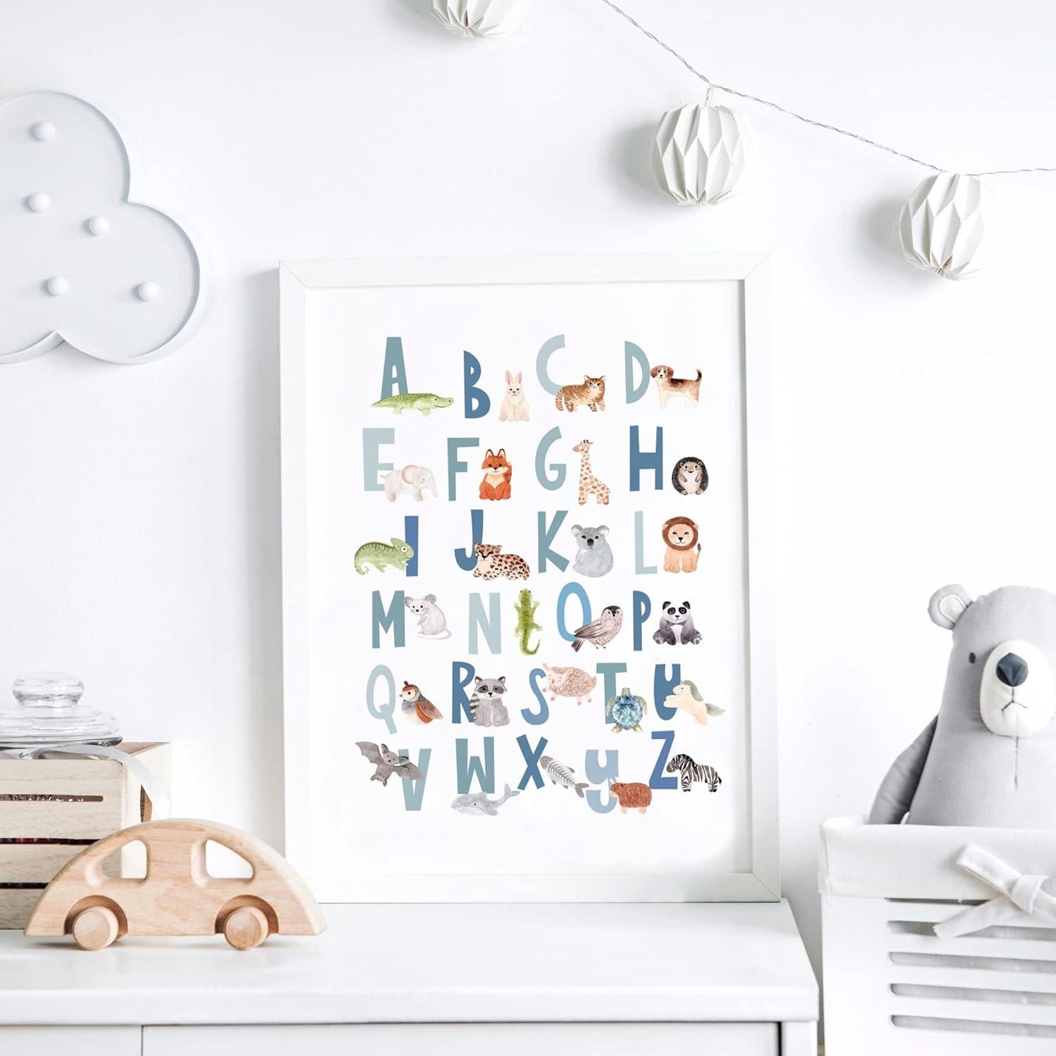 Scandi Animal Alphabet Children's Educational Print Boho Animal ...