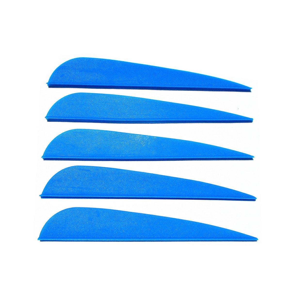 Letzhu 4 Inch Blue Plastic Feather Fletching Vanes 50 Pack for DIY ...