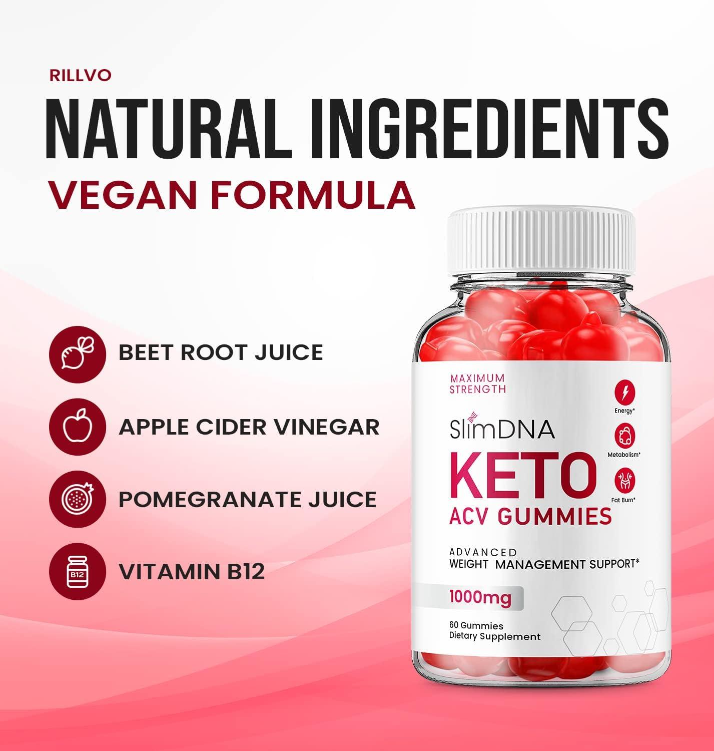 Slim DNA ACV Keto Gummies with Advanced Keto Formula & B12 - 60 Gummies ...