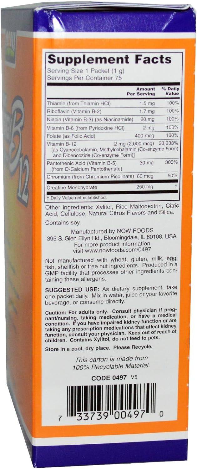 Now Foods B-12 Instant Energy Packets 75/Box | Boost Energy Levels ...