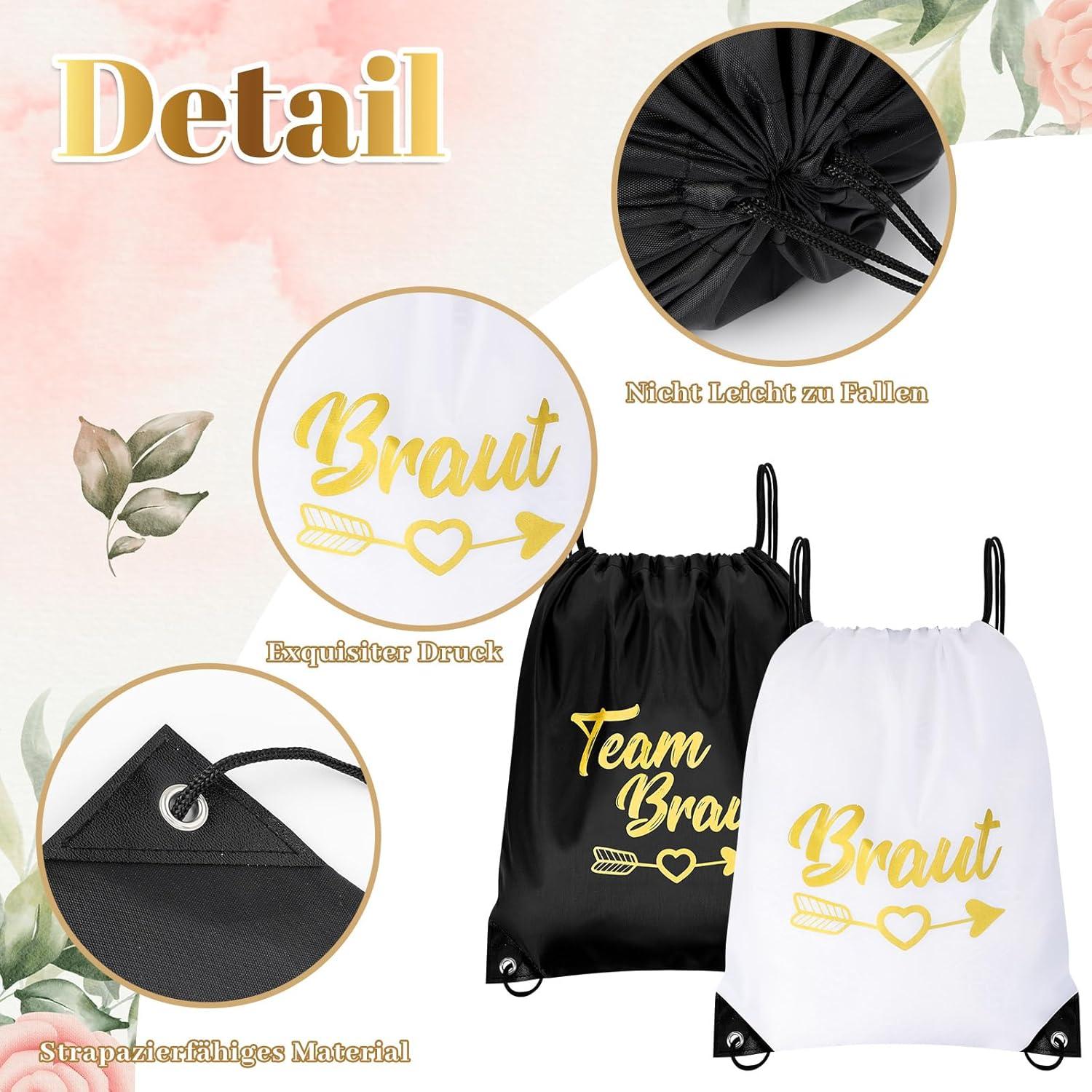 11 Pieces Team Bride Gym Bag Set | Drawstring Backpack for Bridal Party ...