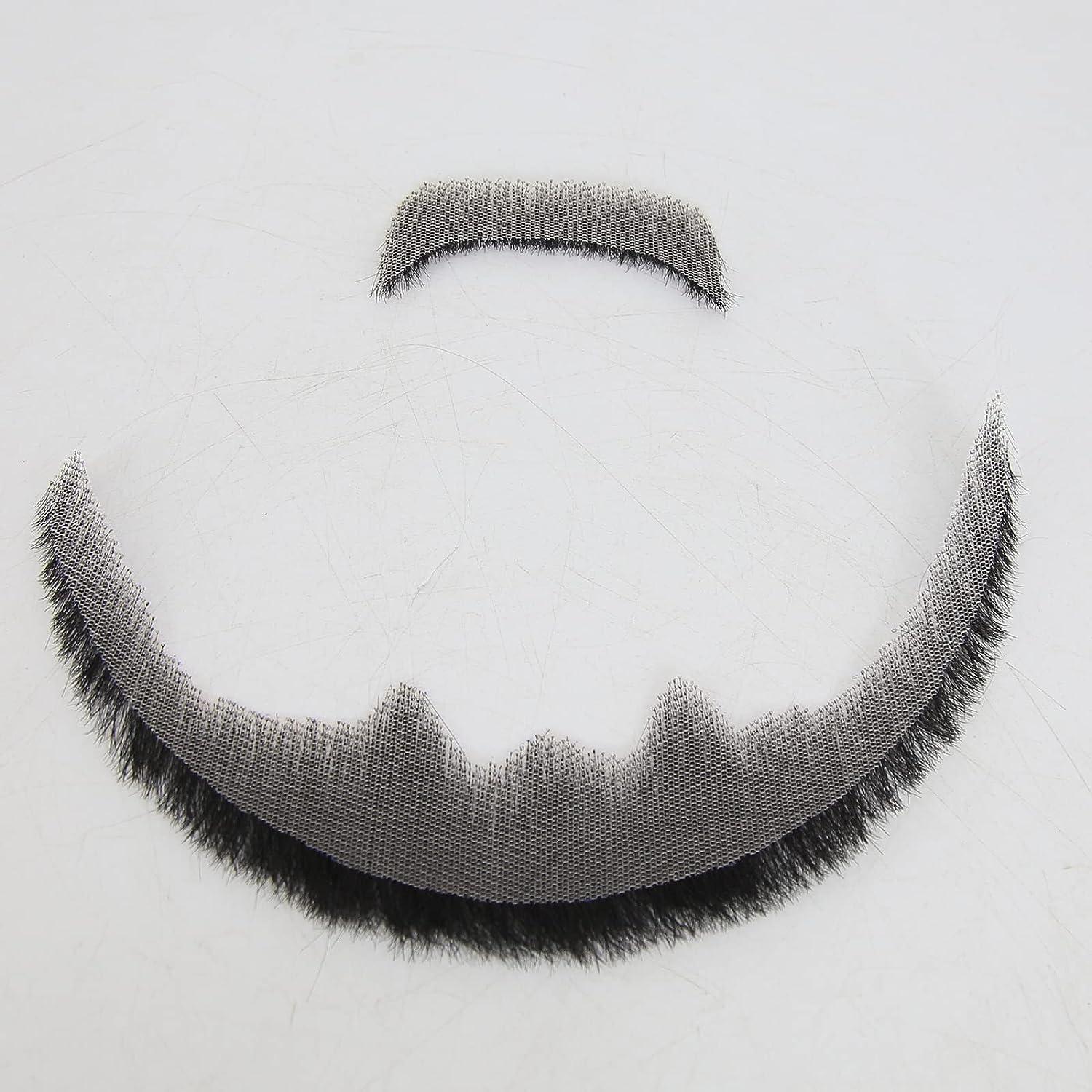 ZigZag Black Human Hair Beard Extension for Men - Realistic Costume ...