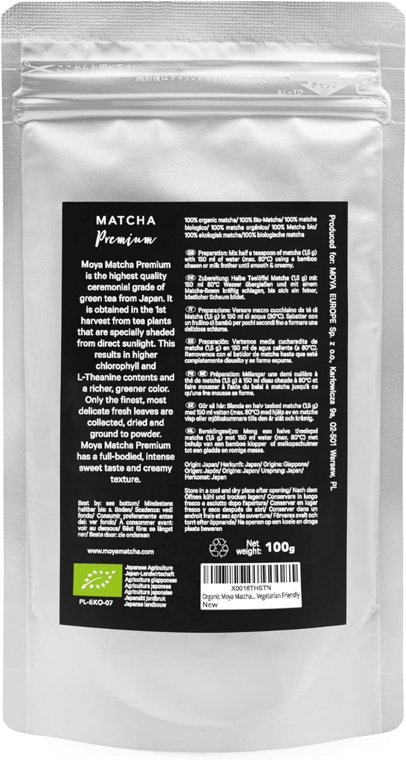 Organic Moya Matcha Tea Green Powder 100g - Premium Ceremonial Grade ...