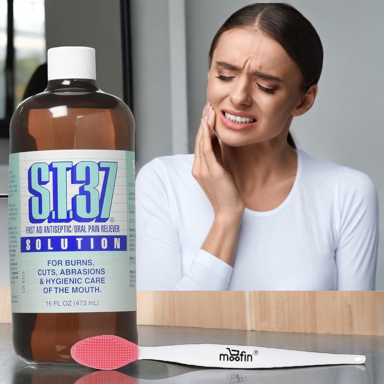 S.T.37 Medicated Mouthwash for Mouth Sores - Alcohol-Free Oral Rinse ...