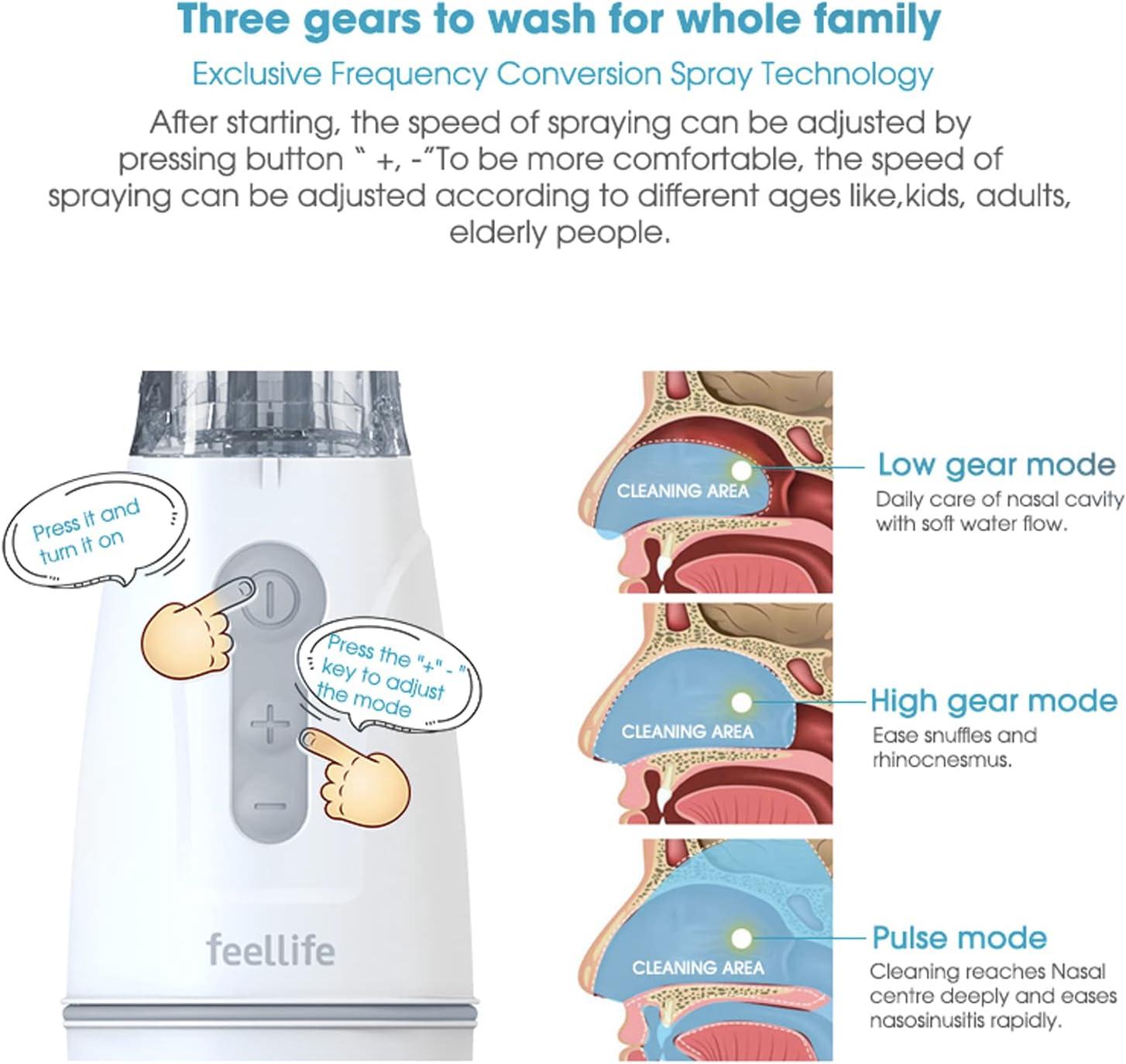 Cordless Neti Pot Sinus Rinse System for Kids and Adults - Nasal ...