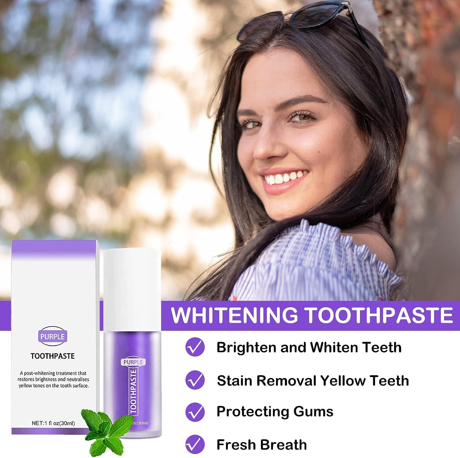 Purple Teeth Whitening Gel - Stain Removal & Sensitive Teeth Protection ...