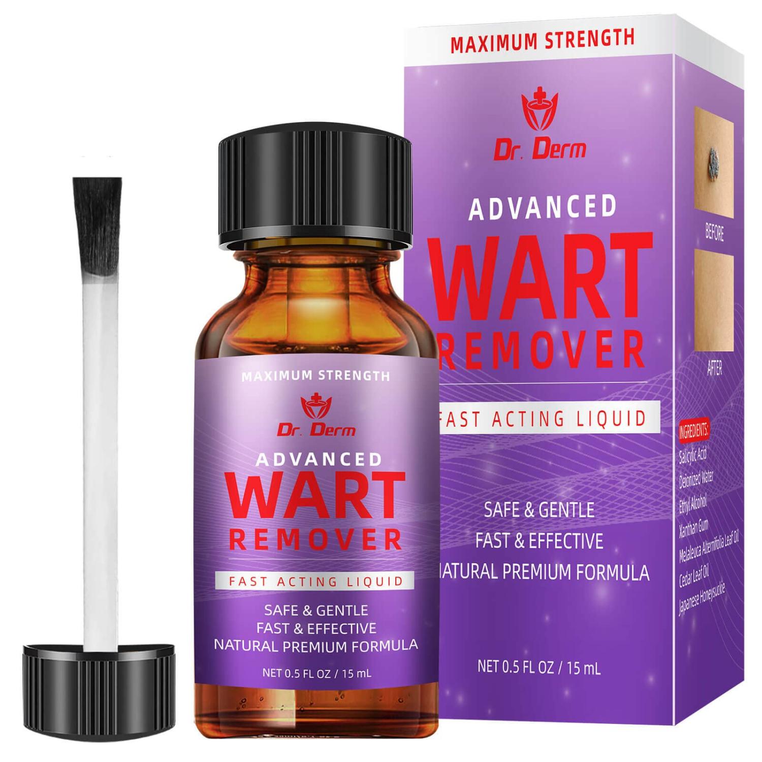 Dr. DERM Maximum Strength Wart Remover Liquid Gel - Fast-Acting ...