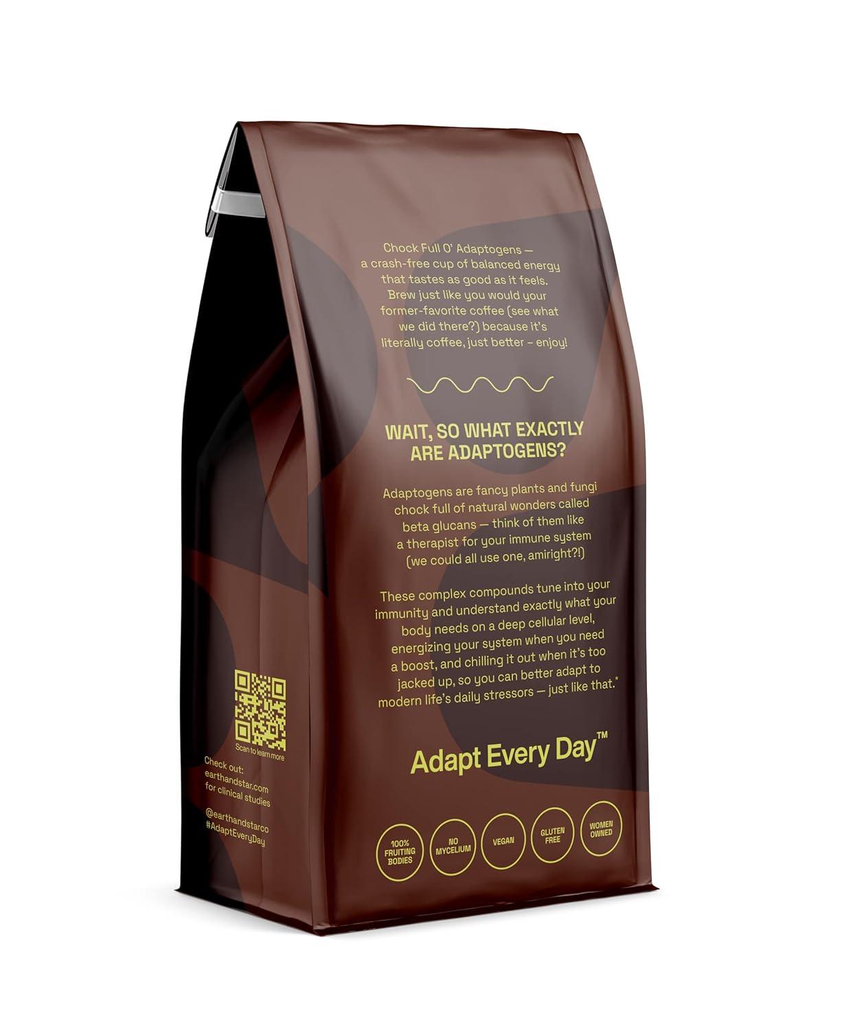 Earth & Star Hazelnut Mushroom Coffee | Organic Ground Coffee | Lions ...