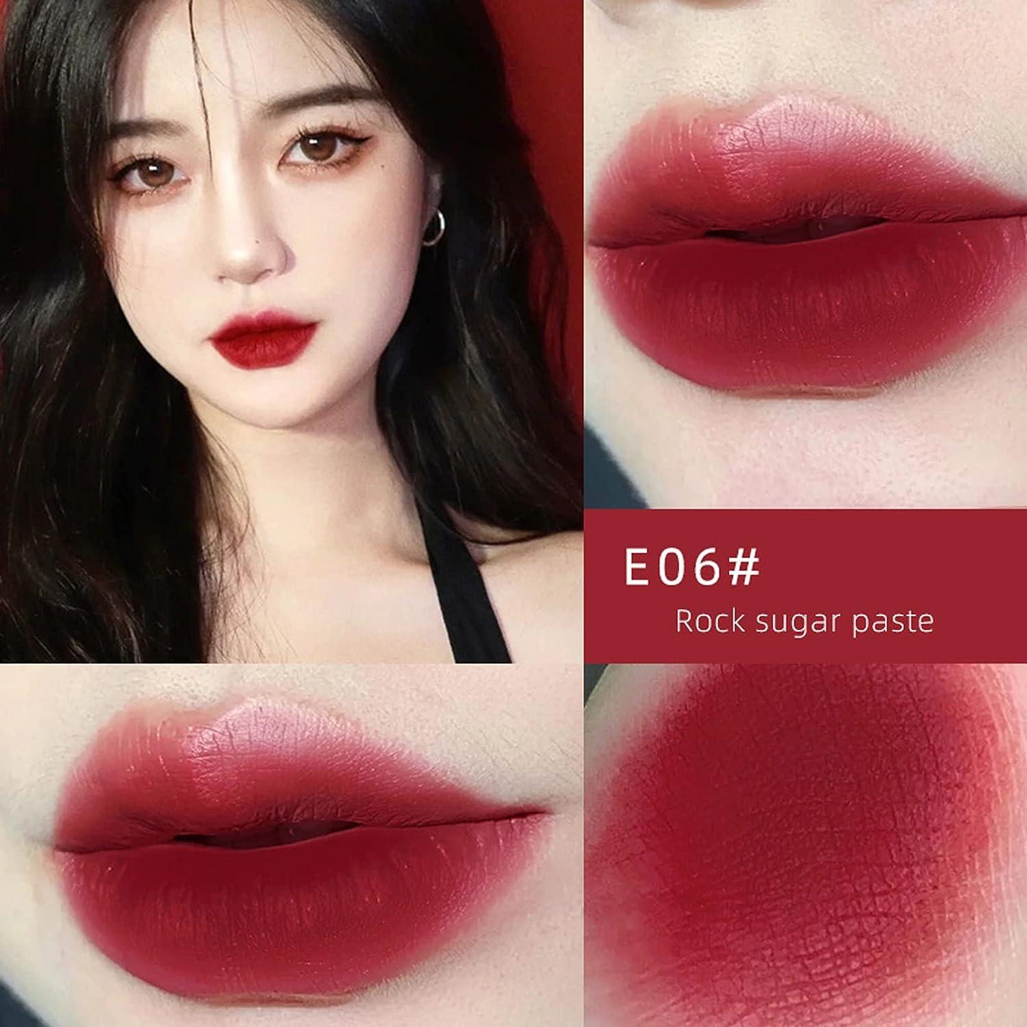 Domality 6 Colors Velvet Lipstick Set - Matte & Glitter Lip Mud Tint ...